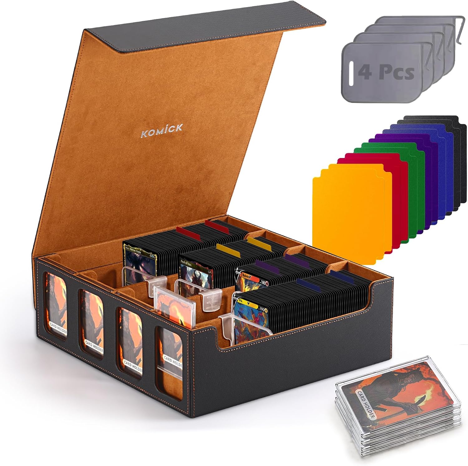 Amazon.com: Komick Ultra-Capacity 4-Row Trading Card Storage Box with ...