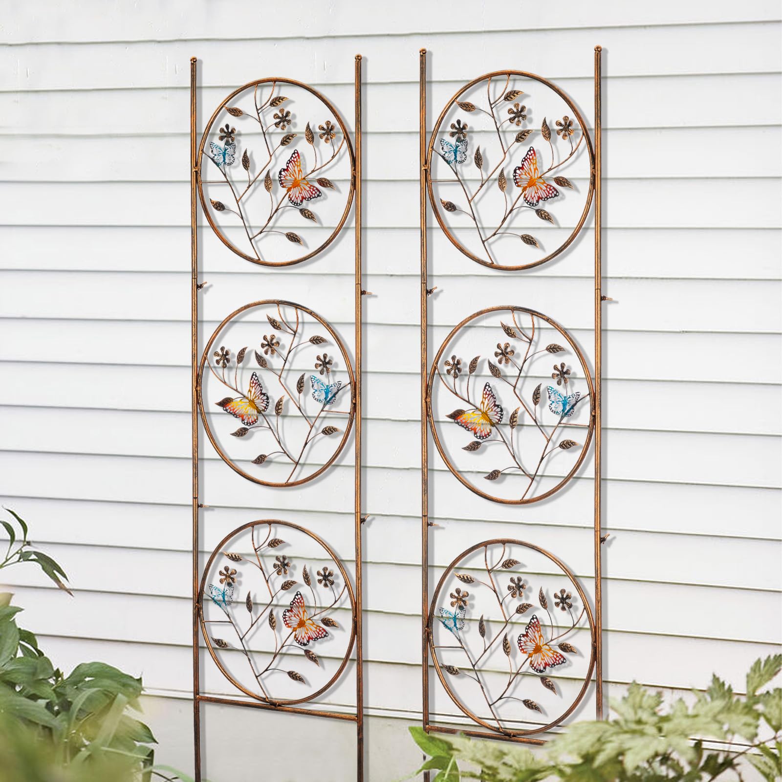 Snapklik.com : SUNNYPARK Set Of 2 Butterfly Metal Garden Trellis For ...