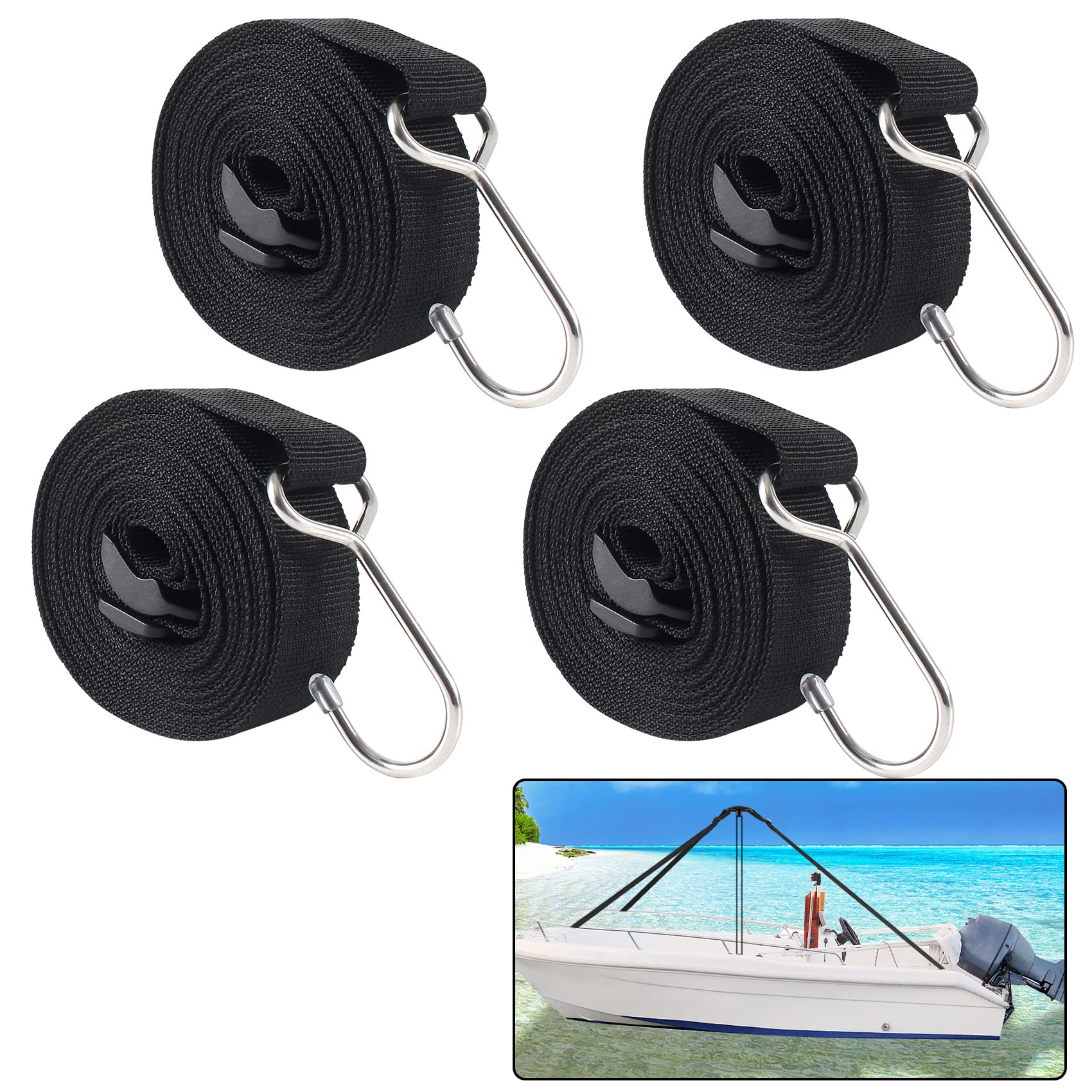 Amazon.com: Boat Cover Support Poles Straps, Boat Pole Straps with ...