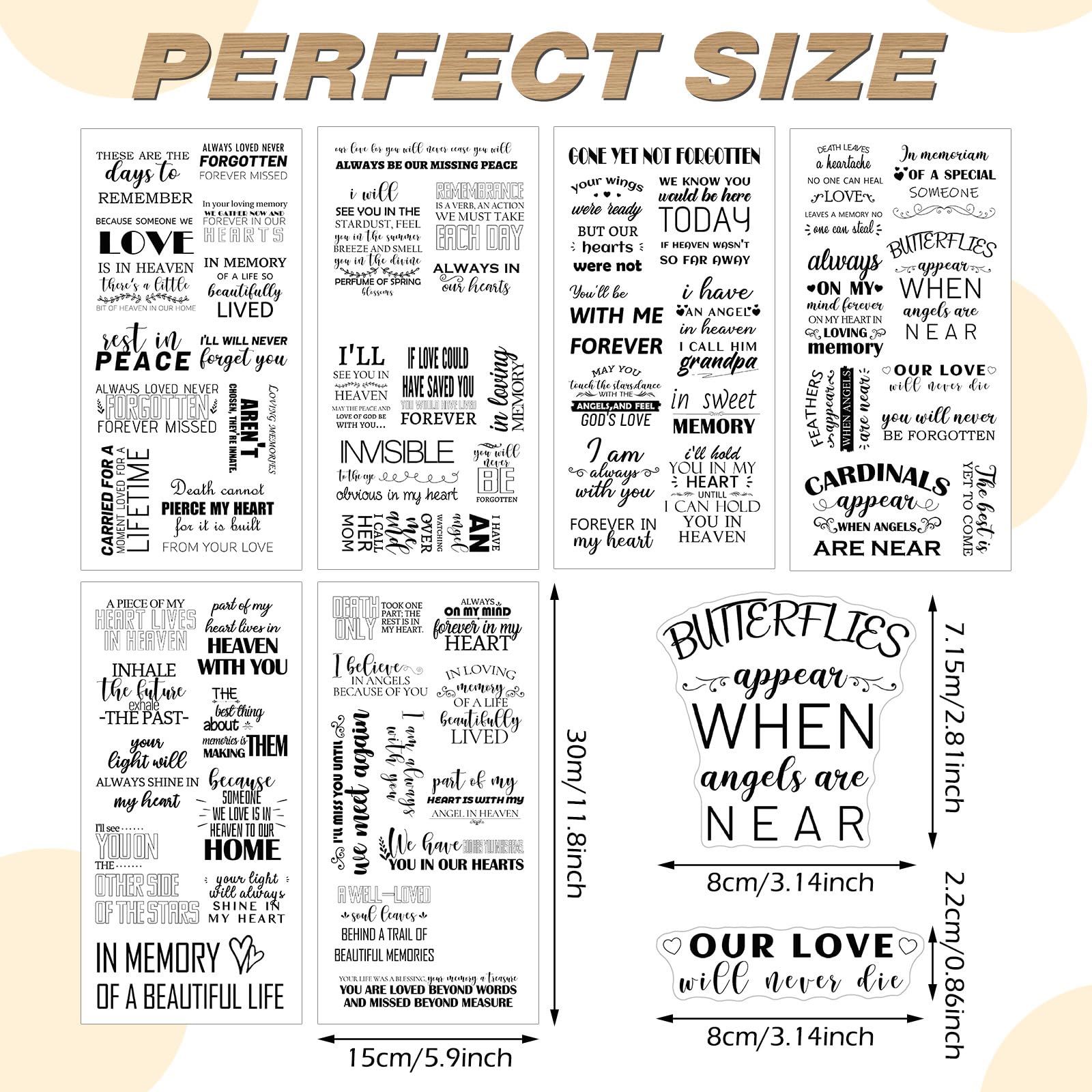 Snapklik.com : Teling 12 Pcs Memories Quotes Stickers Clear And Black ...