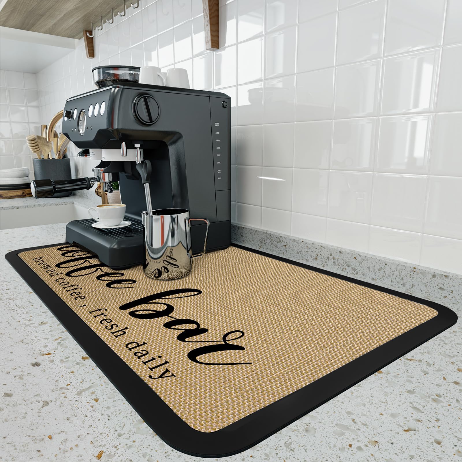 Amazon.com: HotLive Coffee Mat - Coffee Bar Mat for Countertops, Coffee ...