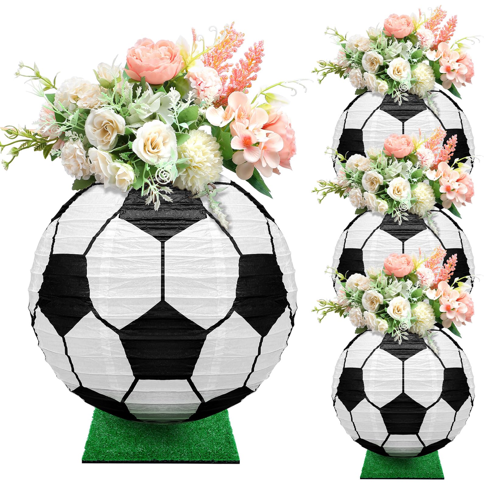 Amazon.com: Rossesay 4 Pcs Soccer Table Centerpiece Decoration Paper ...