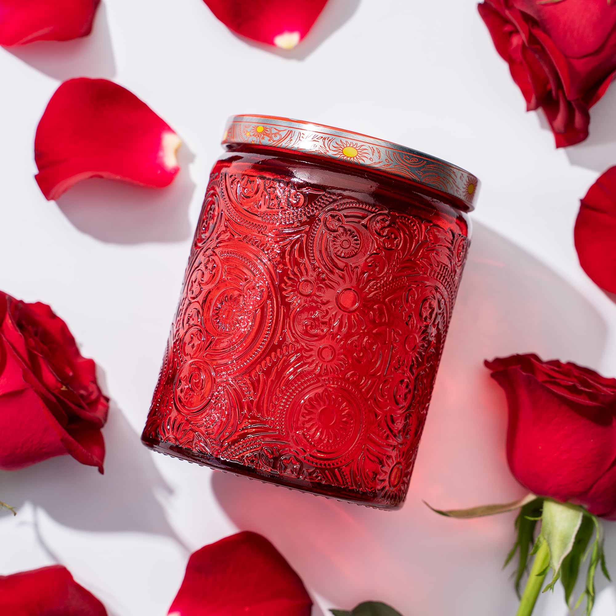 Amazon.com: Art Secret 9-Pack 8oz Embossed Glass Candle Jars with Lids ...