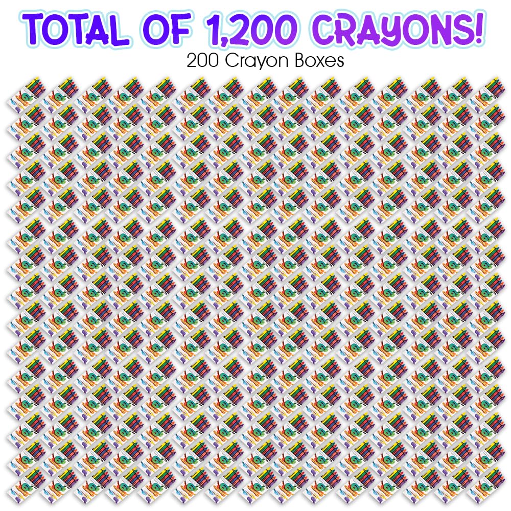 Snapklik.com : ArtCreativity Crayons Bulk Set - 200 Crayon Packs - 6 In ...