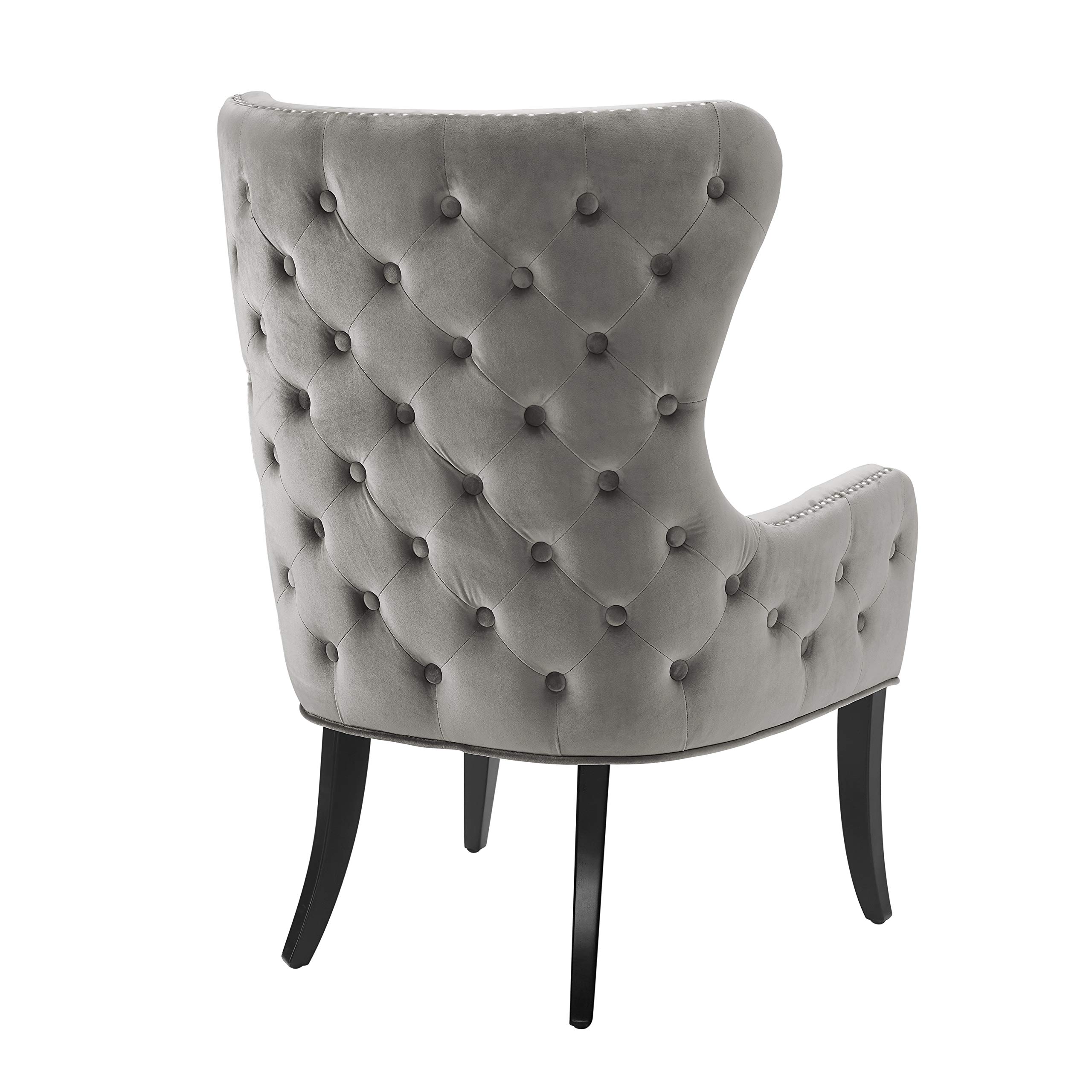 Linon Home Décor Mariah Dark Gray Round Back Chair, Grey