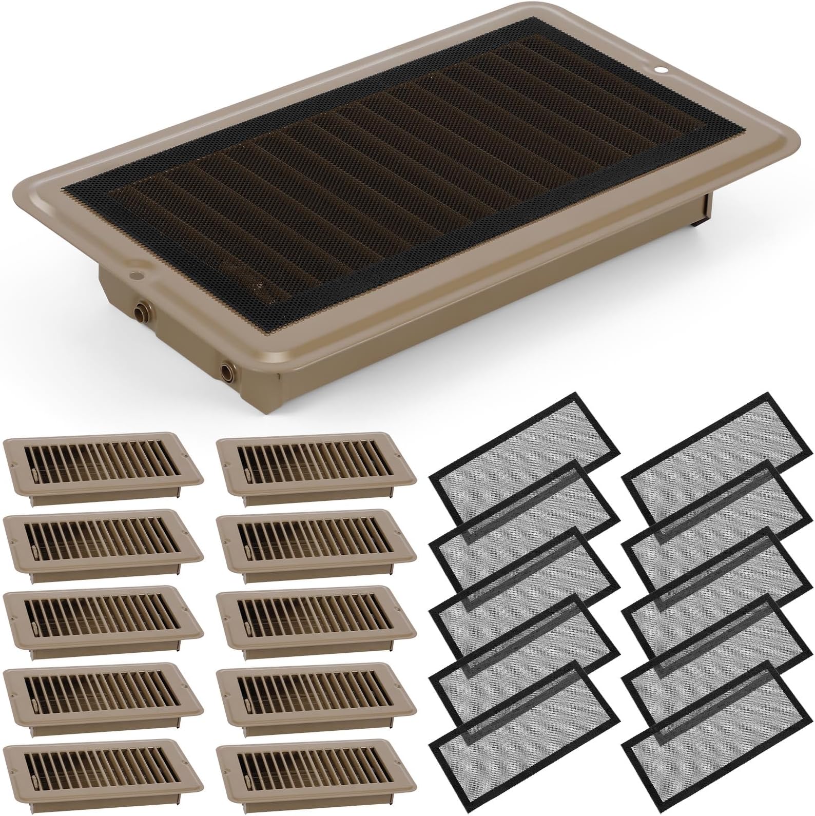 Tandefio 4 Pcs 4" x 8" Floor Register Heavy Duty Metal Floor Vent ...