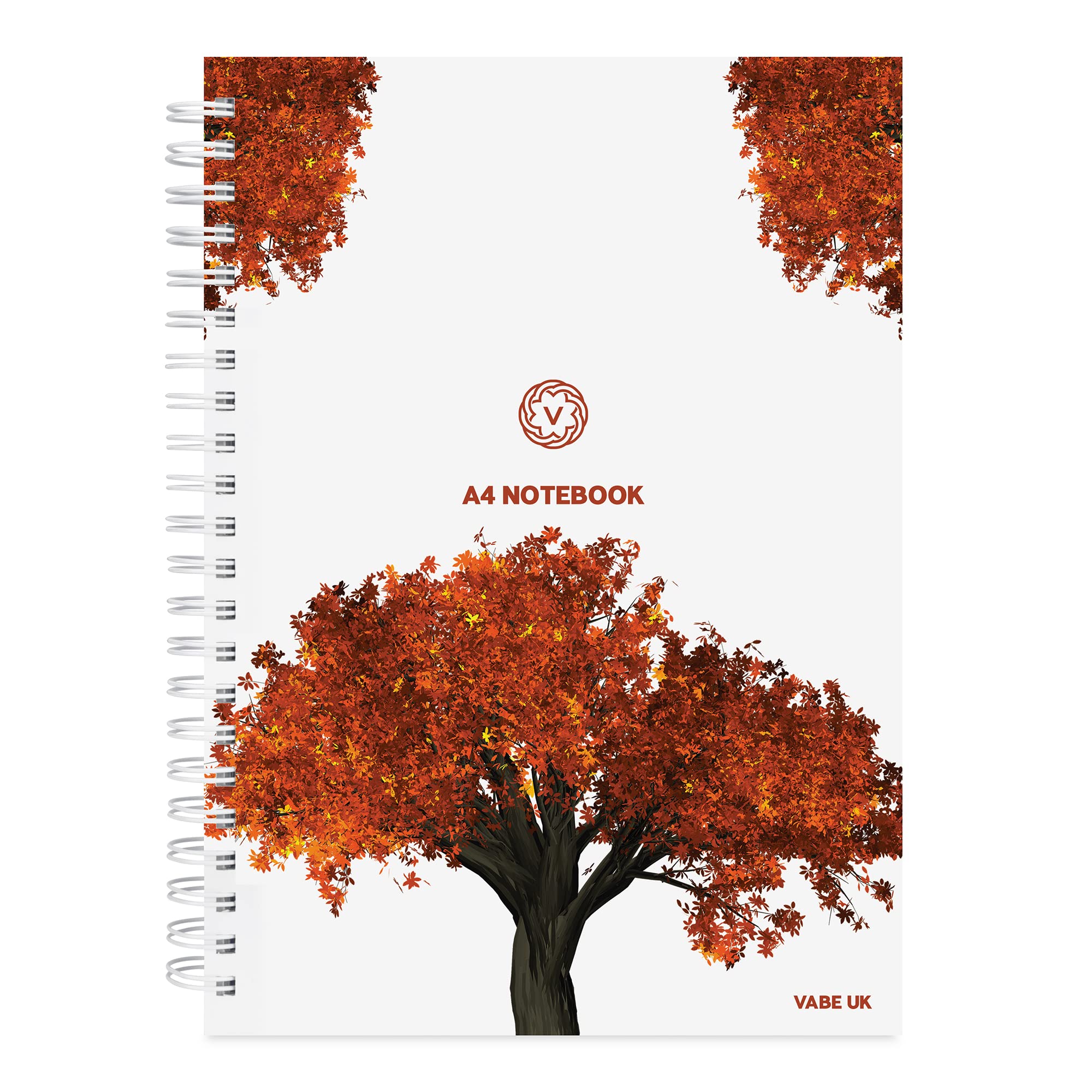 VABE UK A4 Notebook Lined - 200 Pages A4 Wirebound Notebook (100 Sheets ...