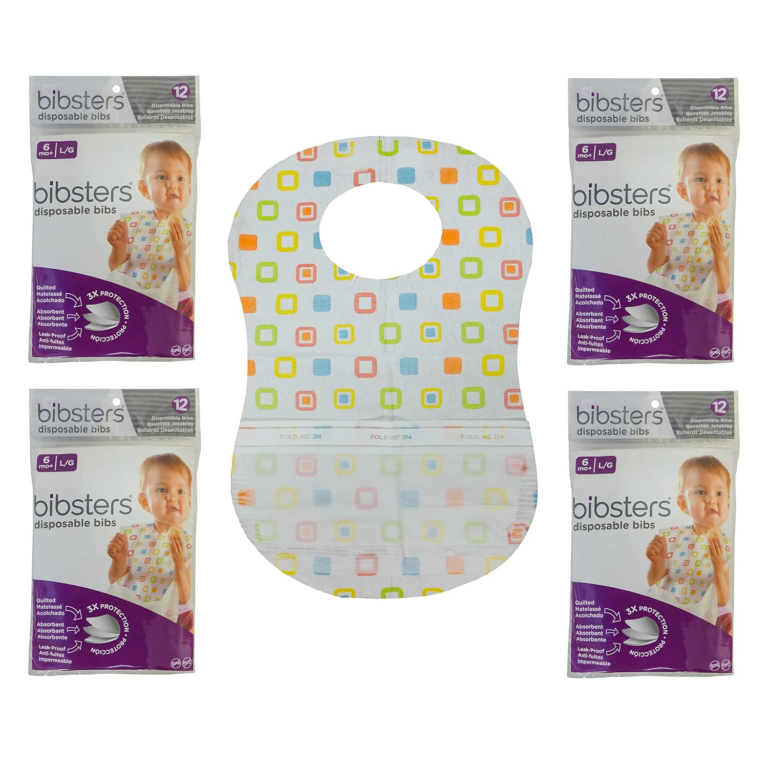 Bibsters by Neat Solutions Large Disposable Bibs with Patented Crumb ...