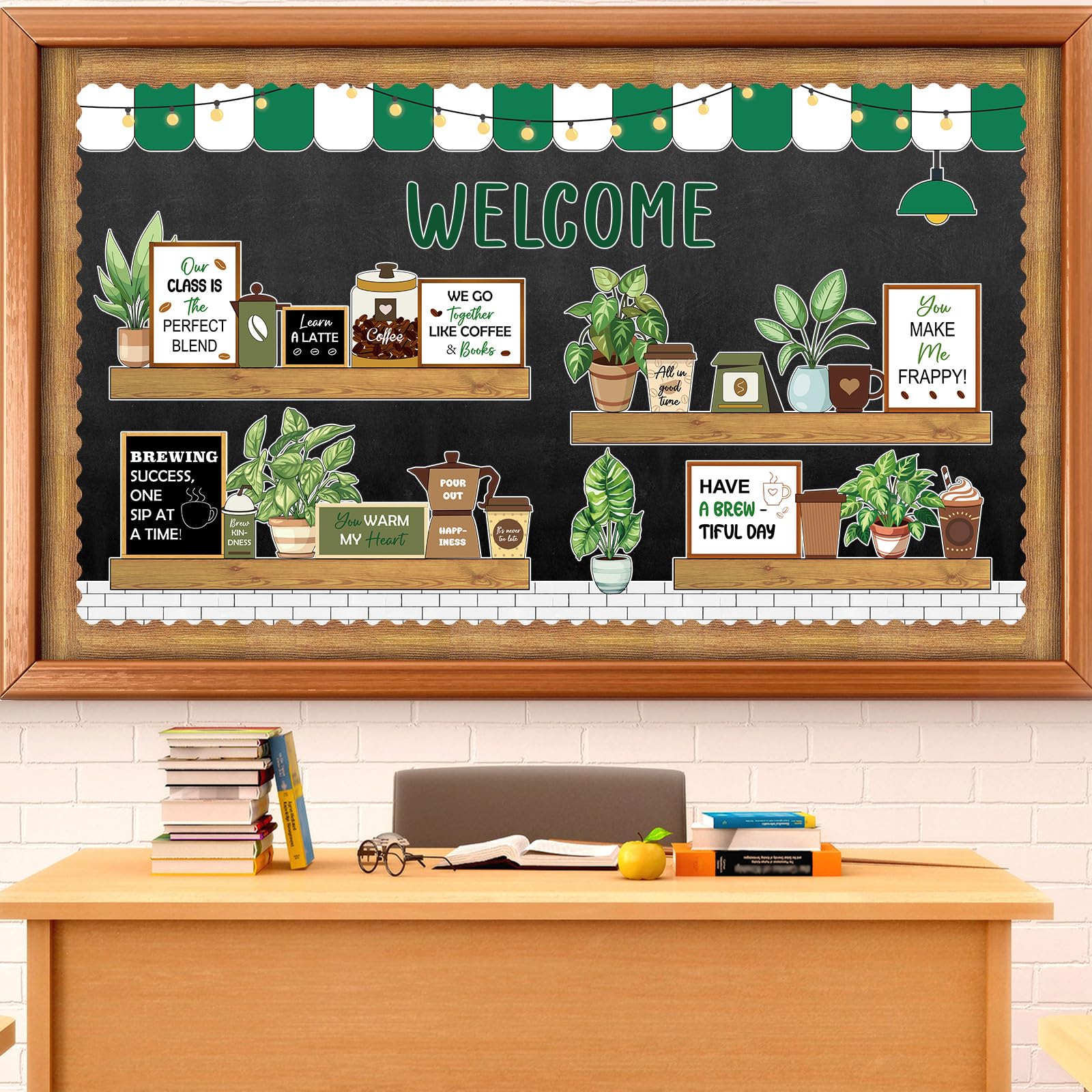 Snapklik.com : Welcome Bulletin Board Coffee Greenery Bulletin Board ...