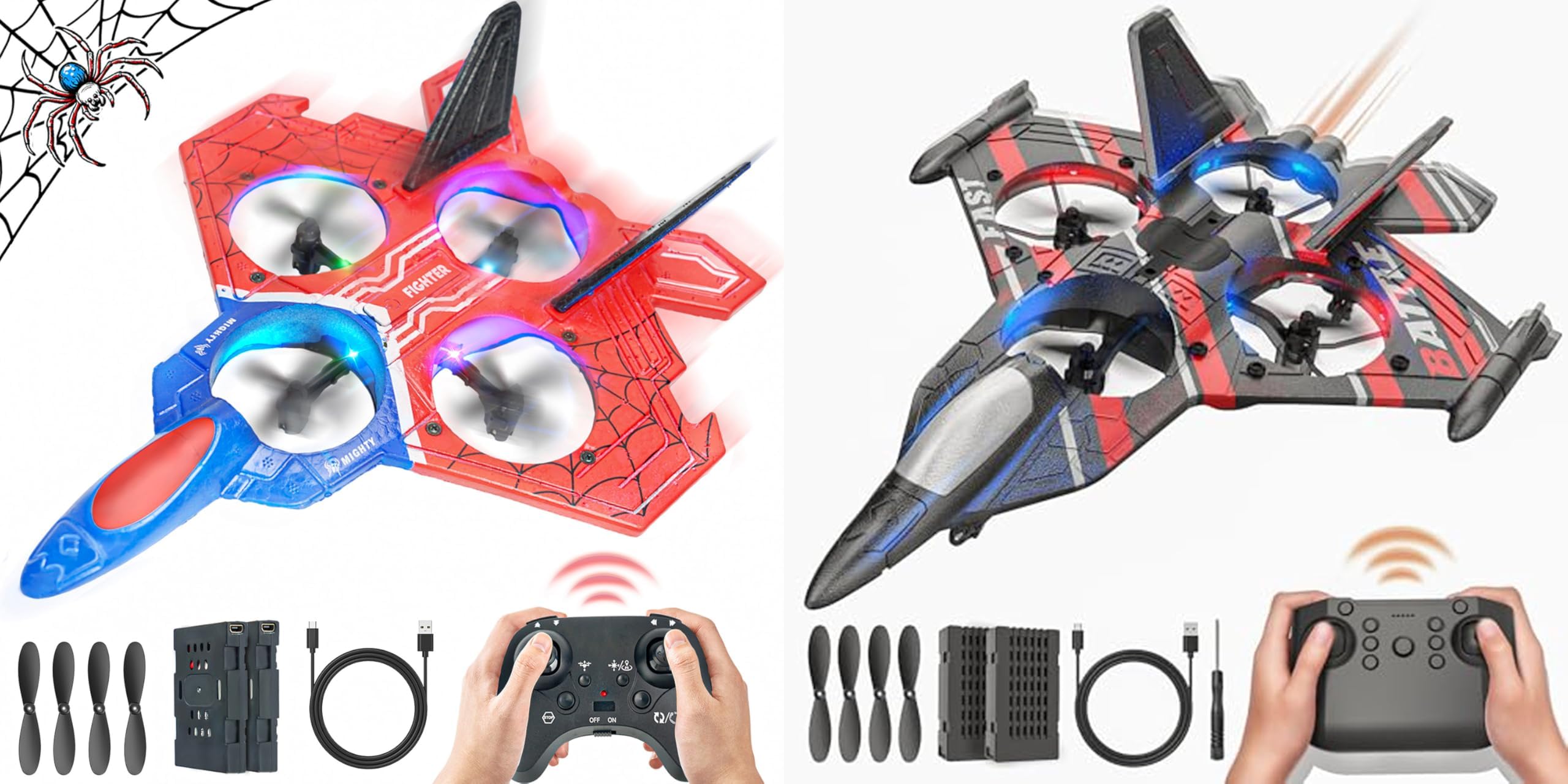 Amazon.com: BEZGAR 2 Channel RC Plane and Spider Toys for Boys : Toys ...