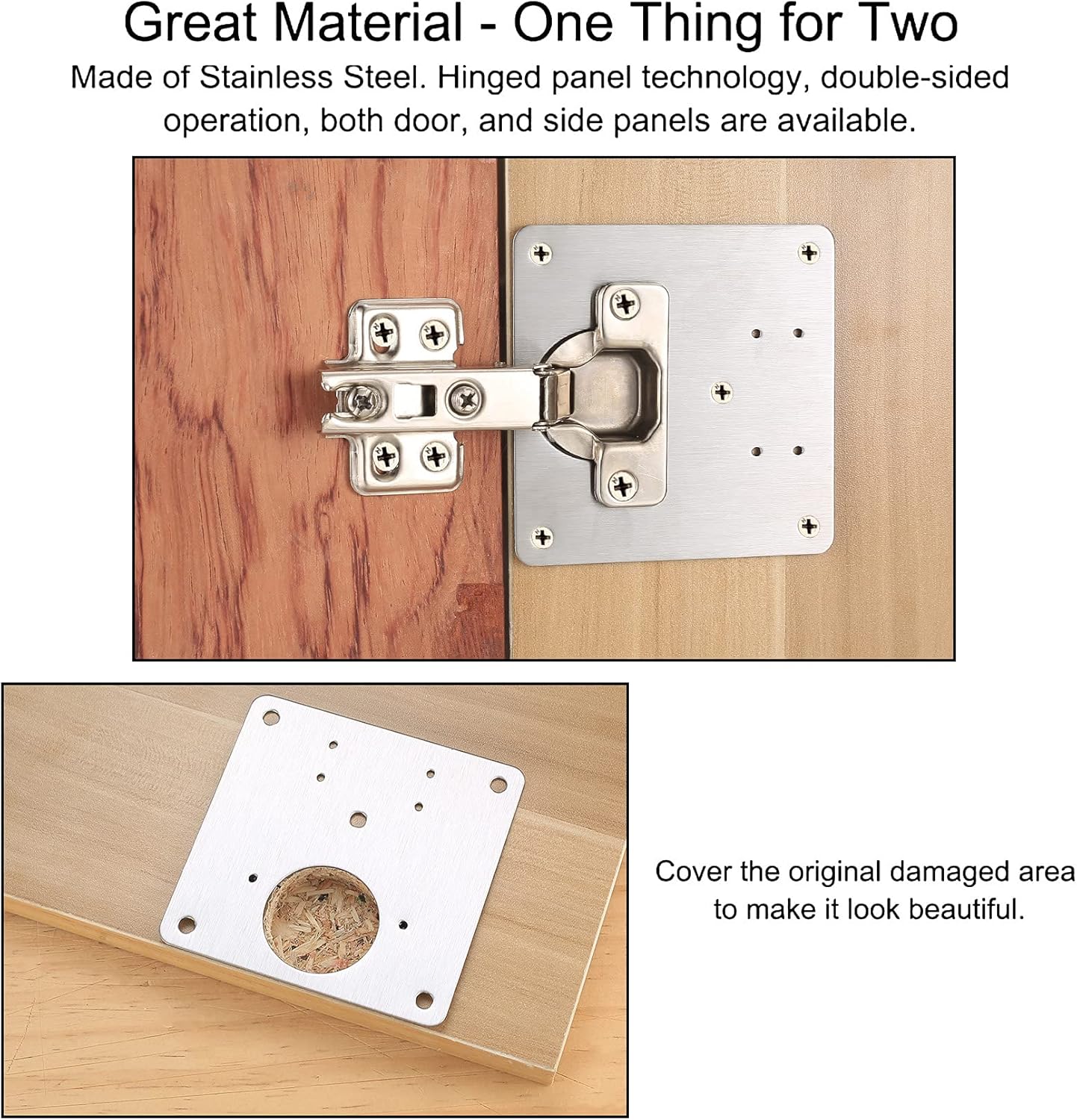 6 Pcs Cabinet Hinge Repair Brackets, Kitchen Cupboard Door Hinges ...