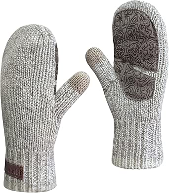 Jökulríki Men’s Ragg Wool Mittens Sherpa Lined Cold Weather Touchscreen ...
