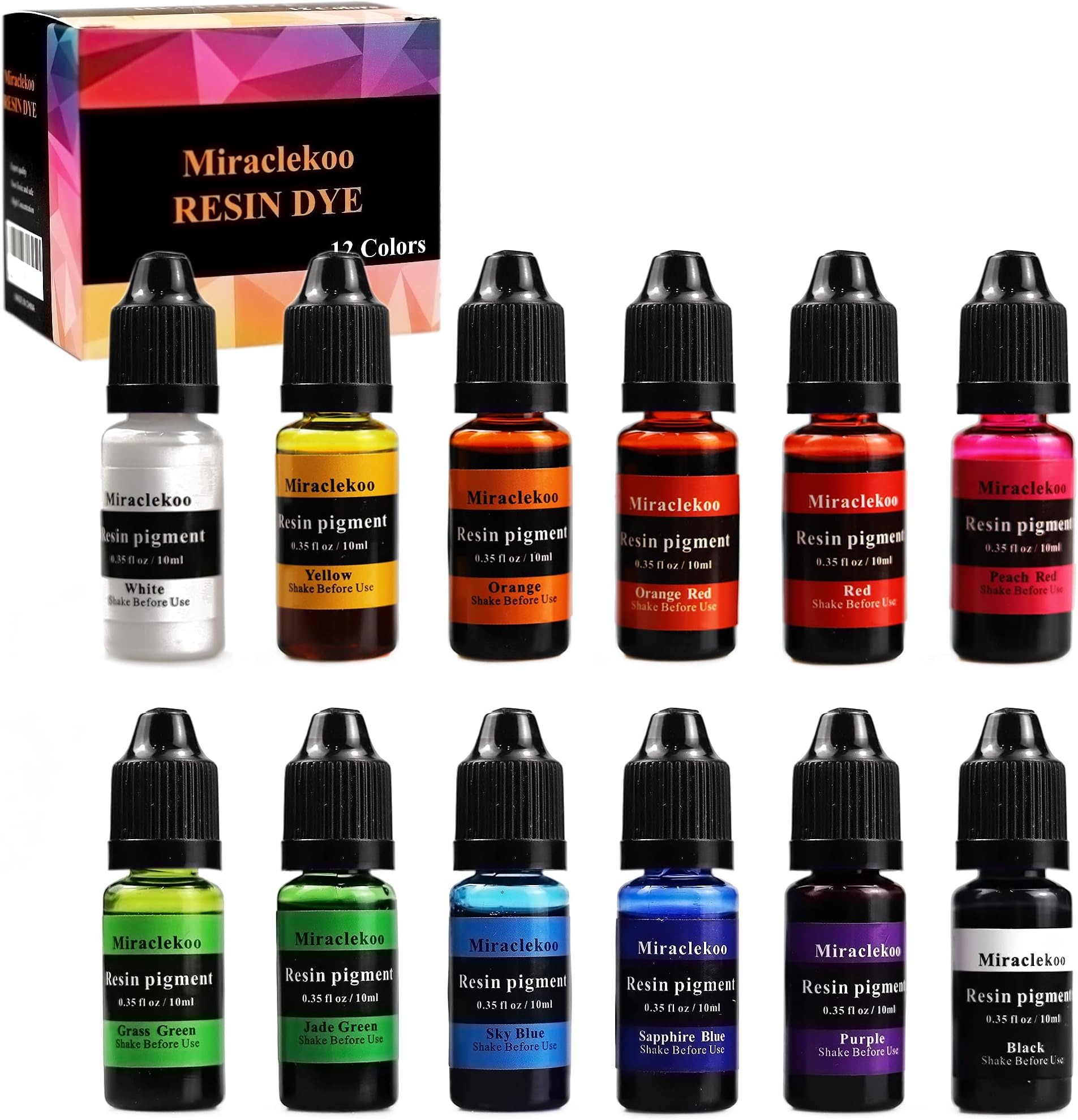 Amazon.com: 12 Colors Epoxy Resin Color Dye Colorant Liquid Epoxy Resin ...