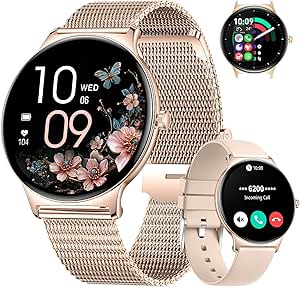 Smart Watches for Women Slim with AMOLED Touchscreen 2 Straps Make ...