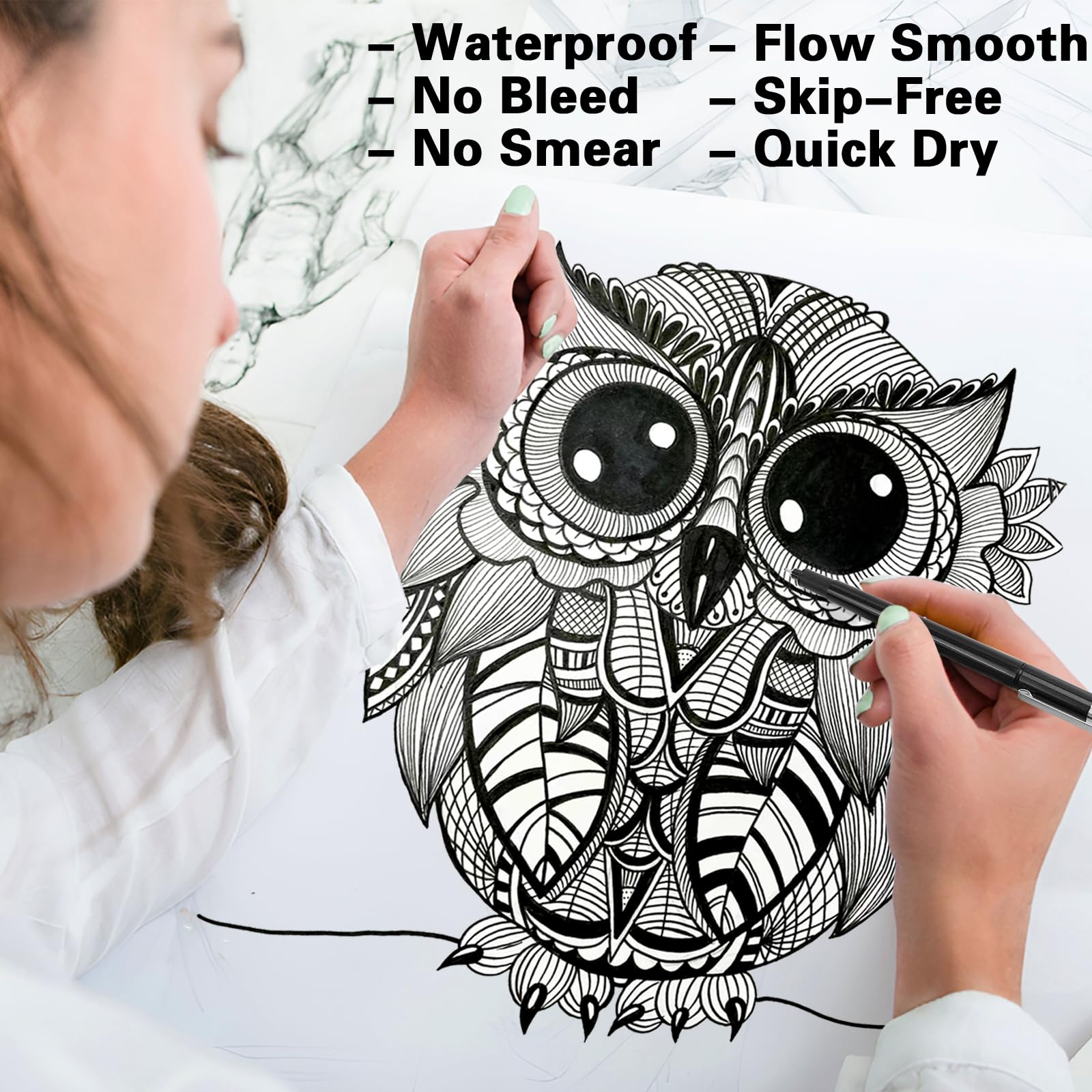 Snapklik.com : Micro Fineliner Drawing Art Pens: 8 Black Fine Line ...