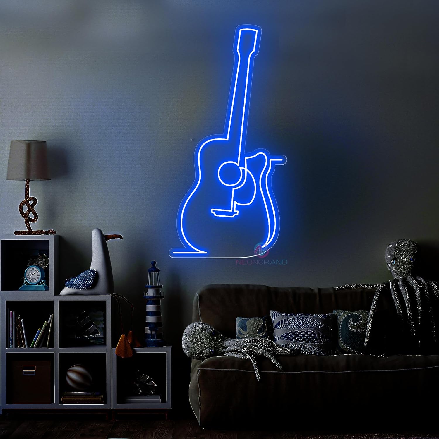 Guitar Neon Sign (LARGE - 12x24" - Remote Included) Guitar Neon Led ...