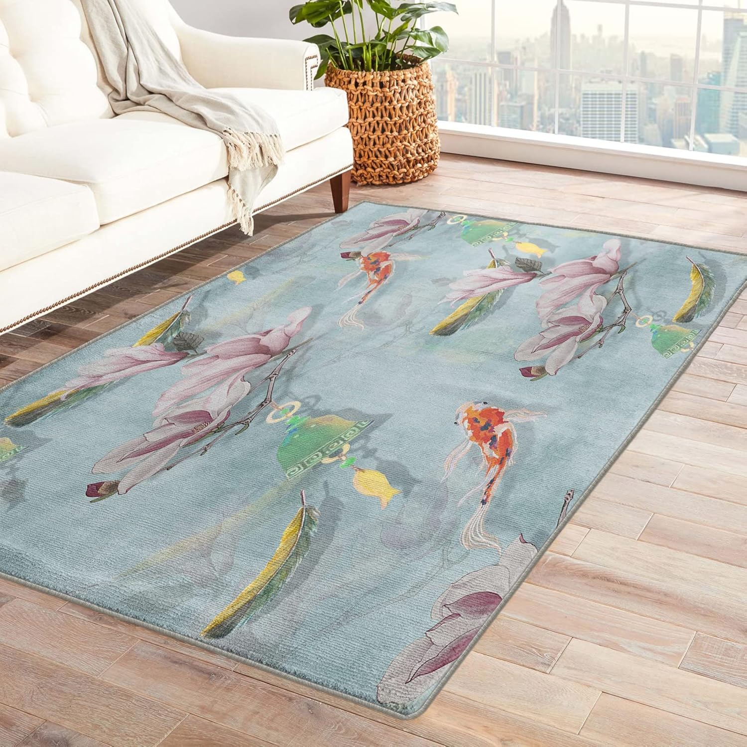 Amazon.com: Koi Fish Small Area Rug 2x3 ft for Entryway - Japanese ...