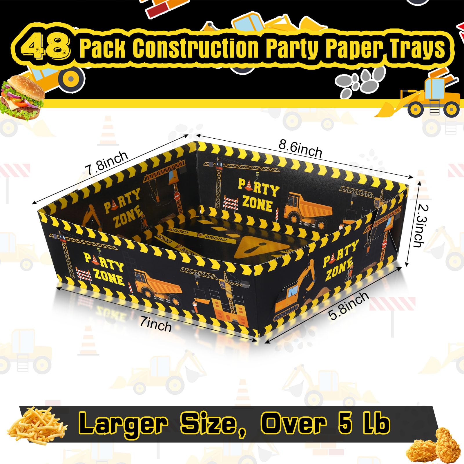 Construction Themed Paper Plates DYLIVeS 60 Pcs Construction Birthday