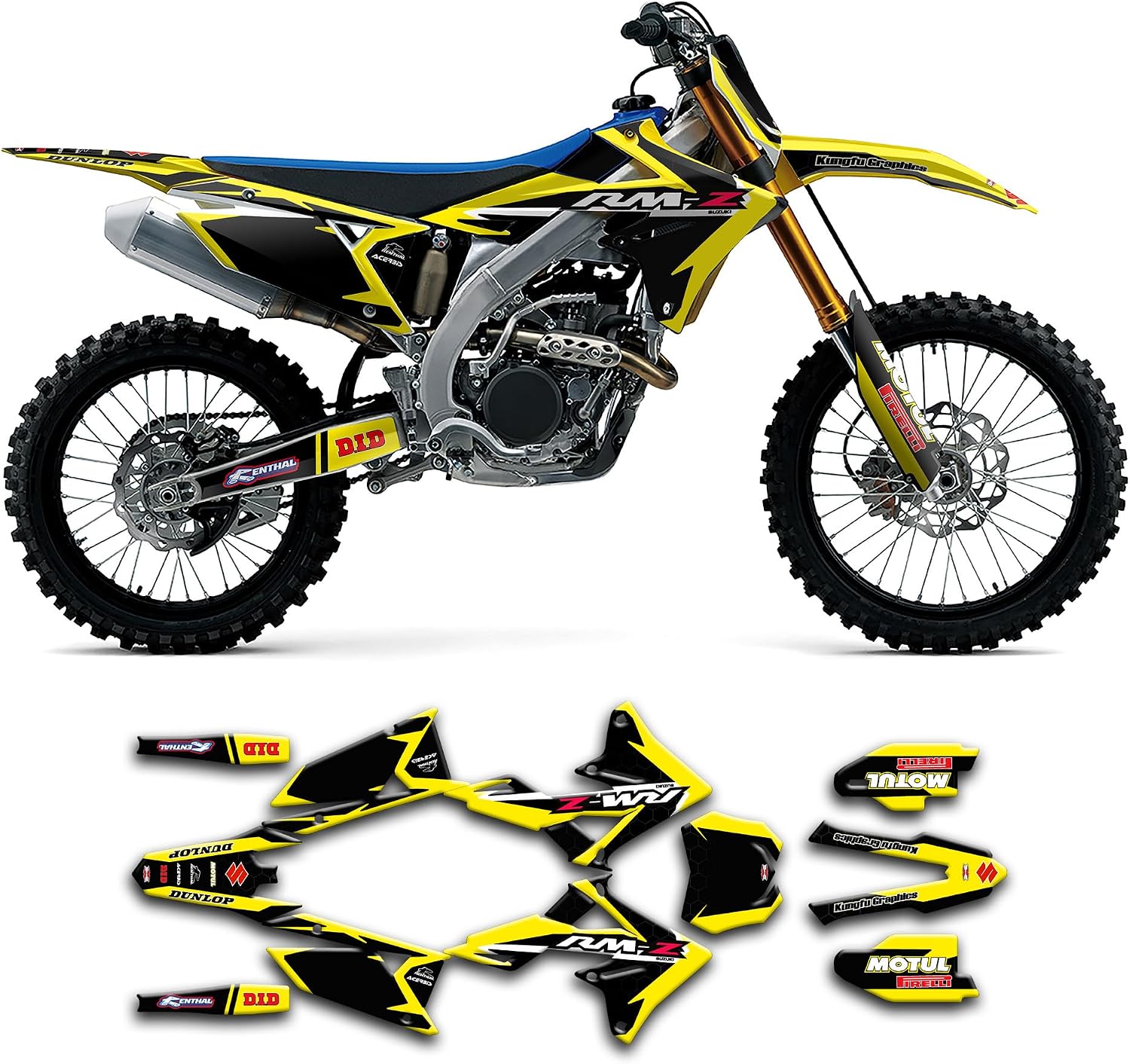 Amazon.com: Kungfu Graphics Custom Decal Kit for Suzuki Dirt Bike ...