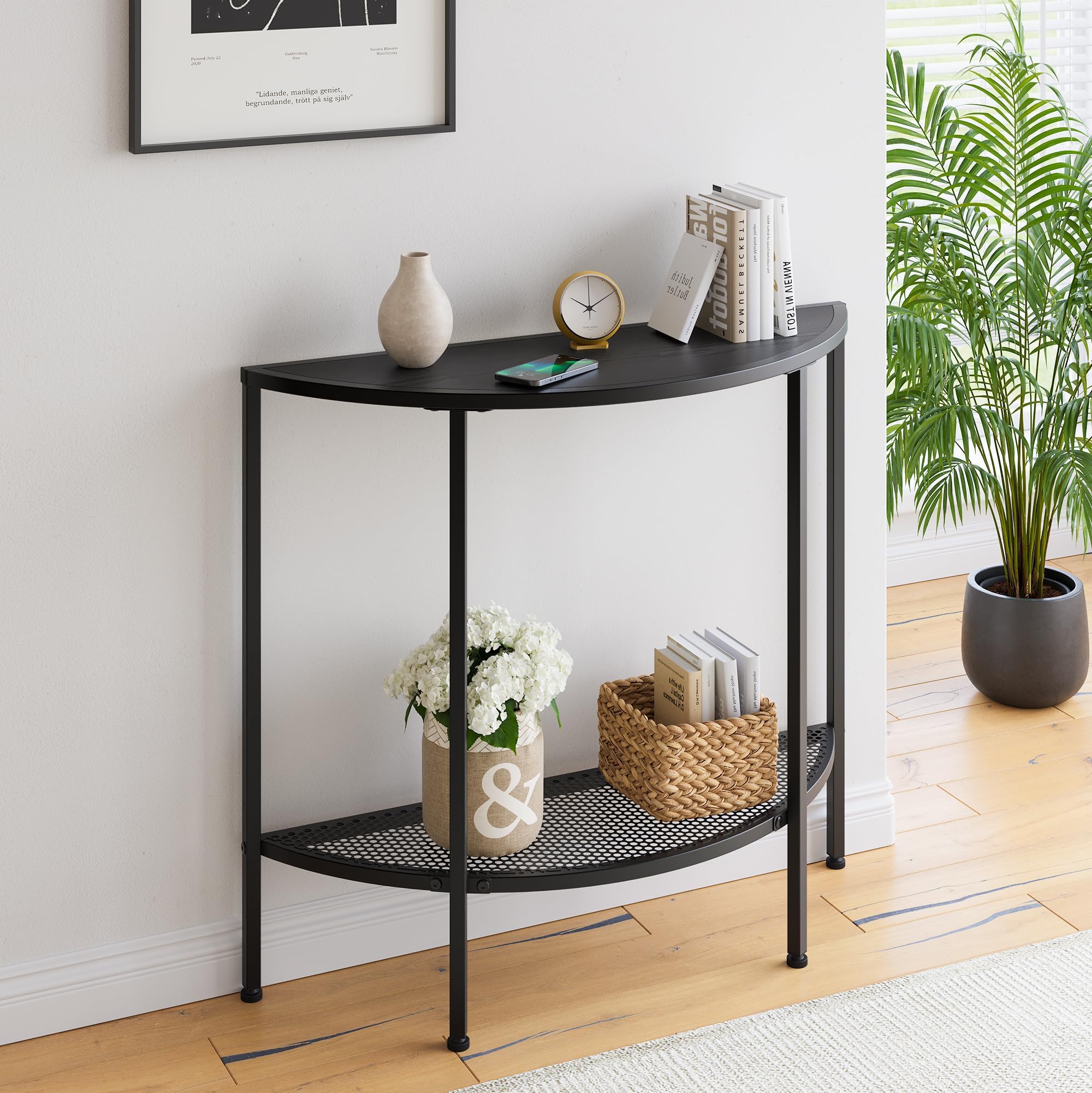 Amazon.com: VECOCHO Console Table 2 Tier Narrow Entryway Table with ...