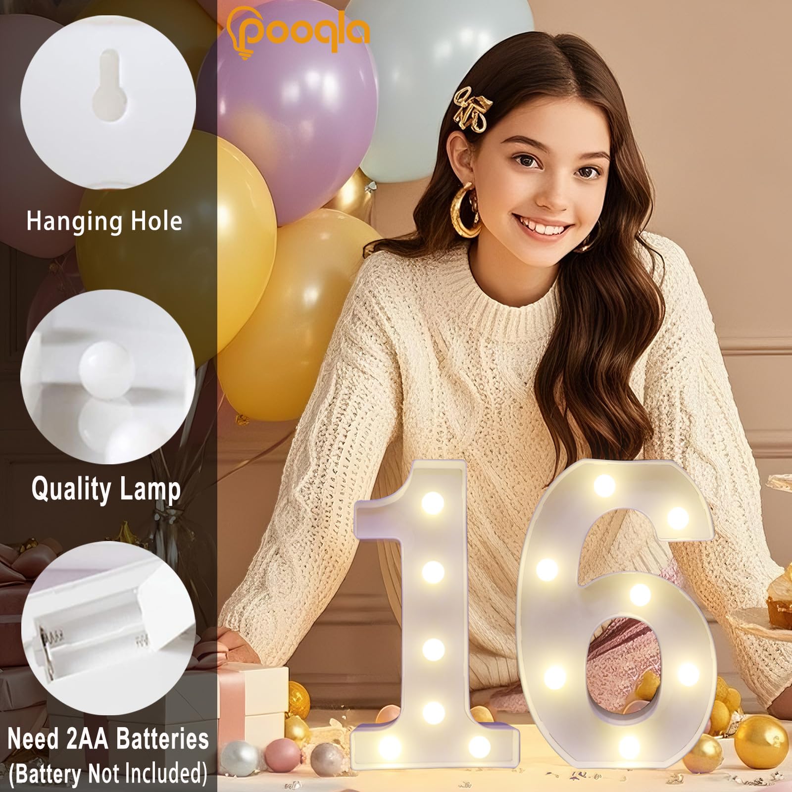 Snapklik.com : 75th Birthday Decoration For Her Him, Decorative LED ...