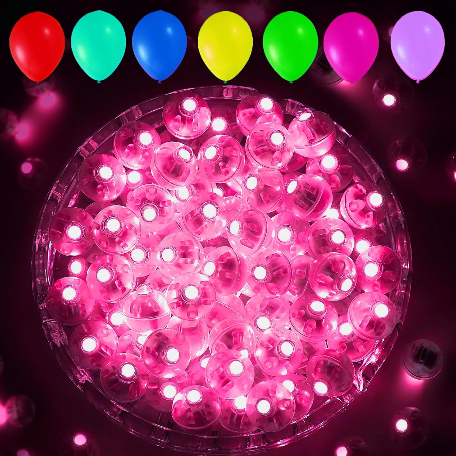 Aogist 50 Pcs Pink Balloon Light with Loop for Hanging, Mini Ball Lamp ...