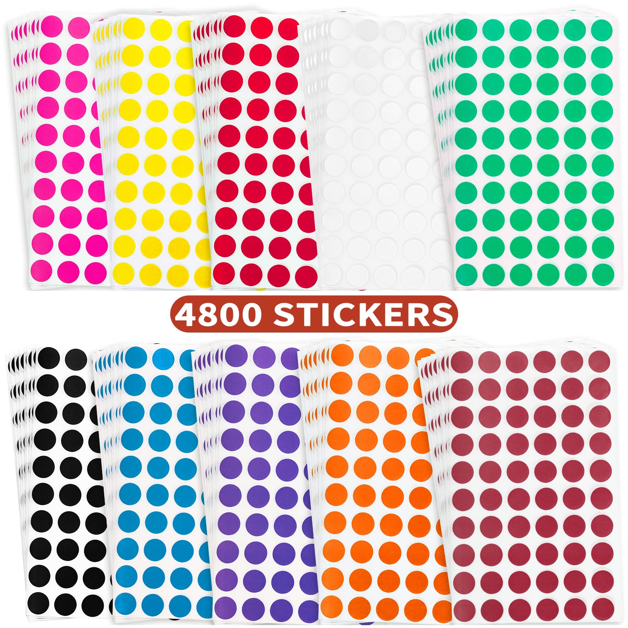 Amazon.com : Execkart: 1/2 Inch Circle Sticker Labels, 4800 Sticker ...