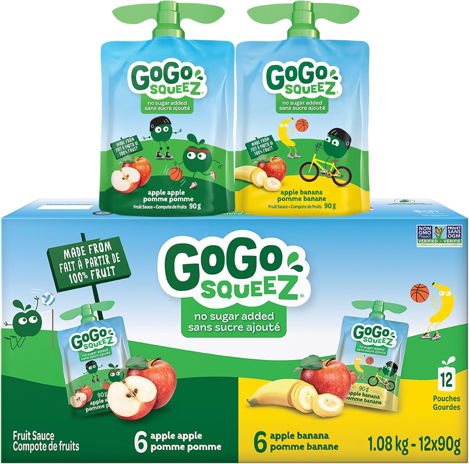 GoGo squeeZ Fruit Sauce Snack Pouches Variety Pack - Apple Apple, Apple ...