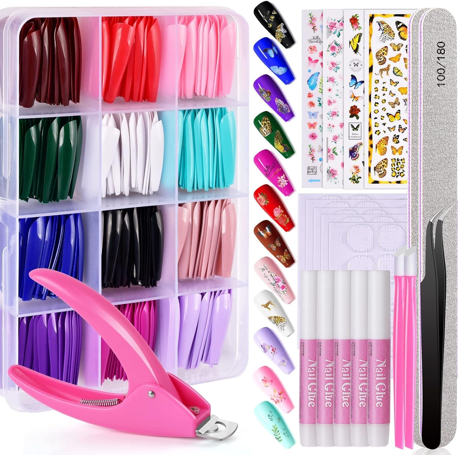 Amazon.com: FANDAMEI Press on Nails Long Matte, 13 Packs 312 PCS Press ...