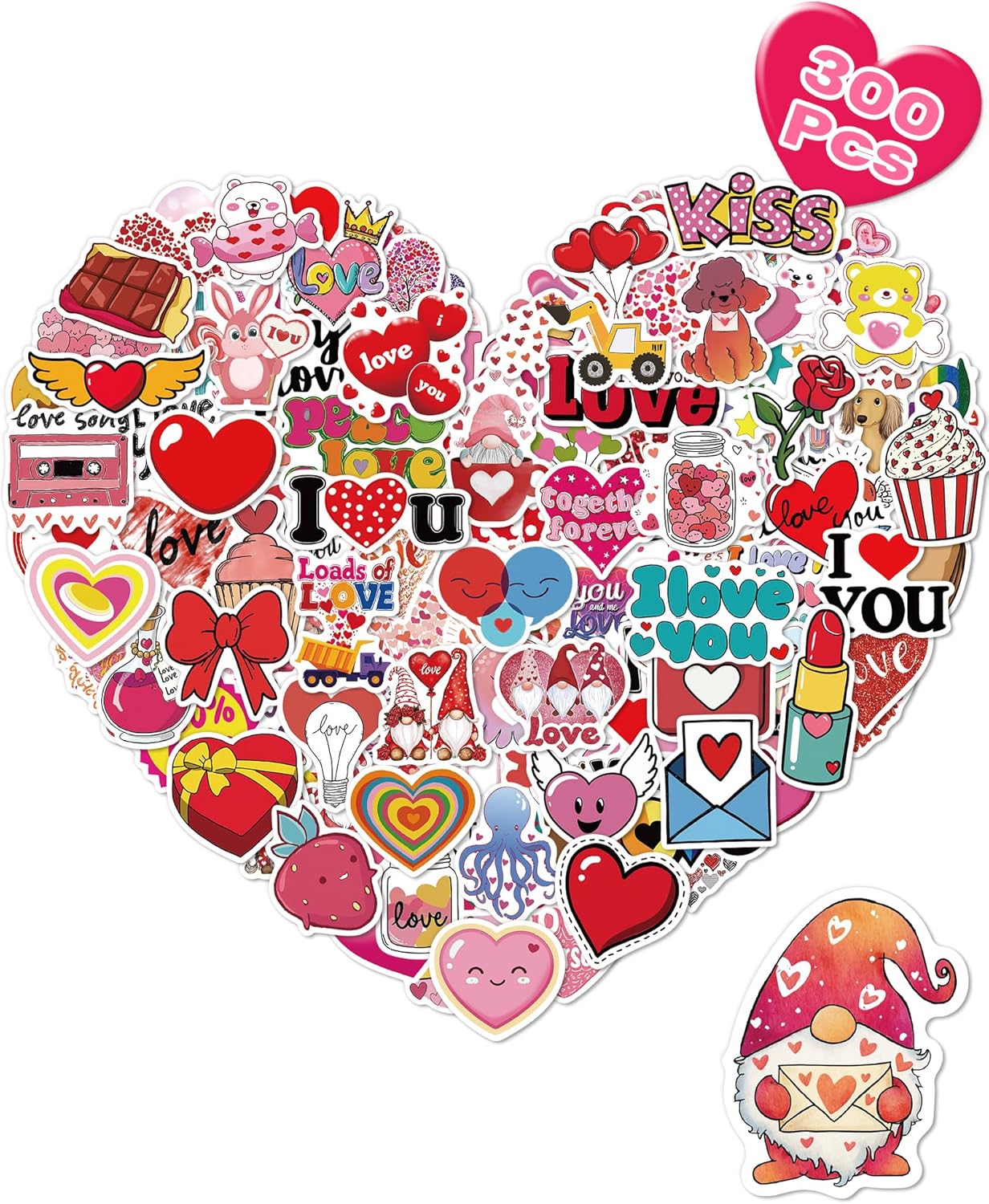 Amazon.com: 300 Pcs Valentines Day Stickers, Bulk Valentines Day Gifts ...