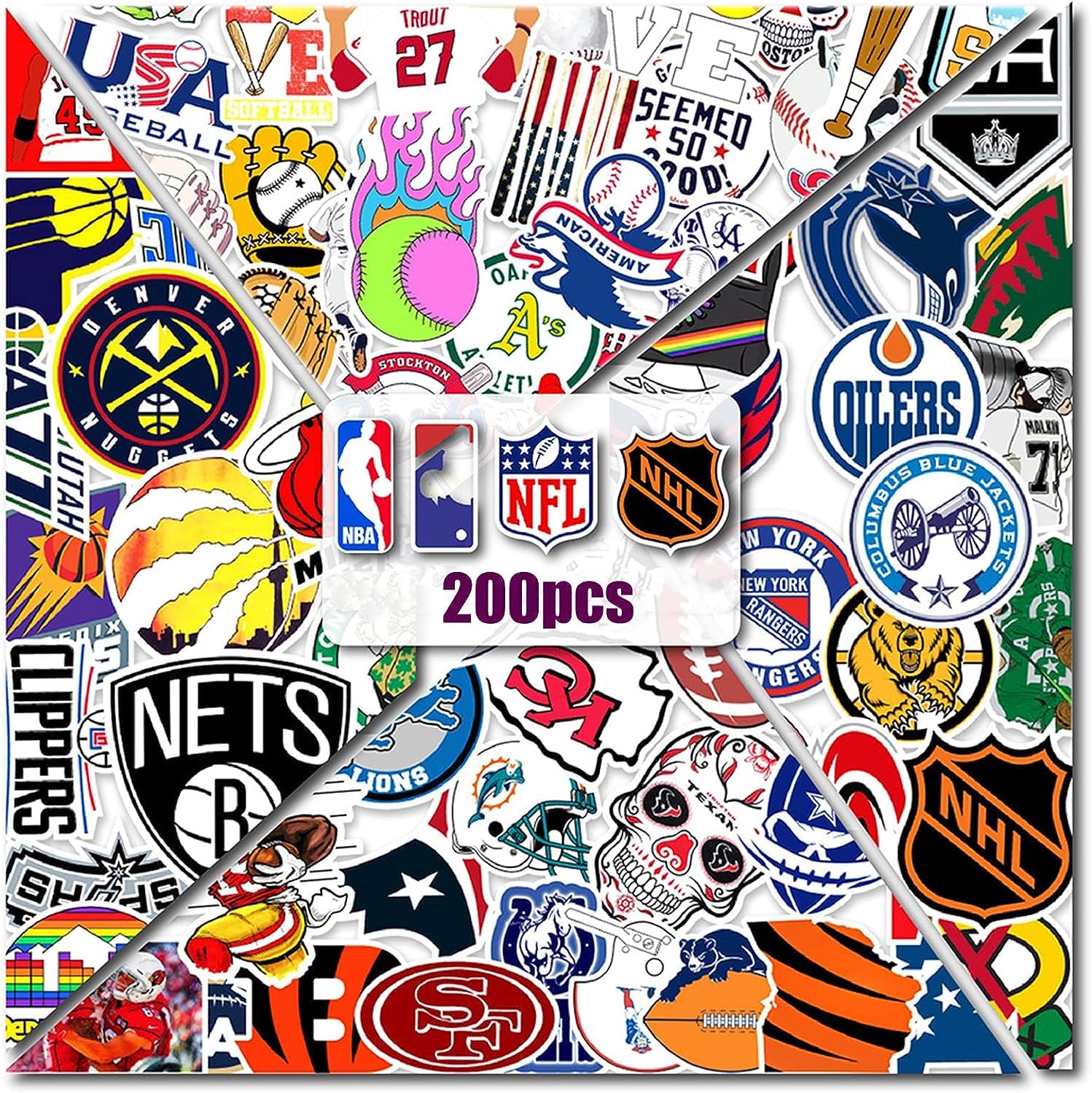 Amazon.com: Sports Stickers for Teens 200 PCS Stickers Pack for Water ...