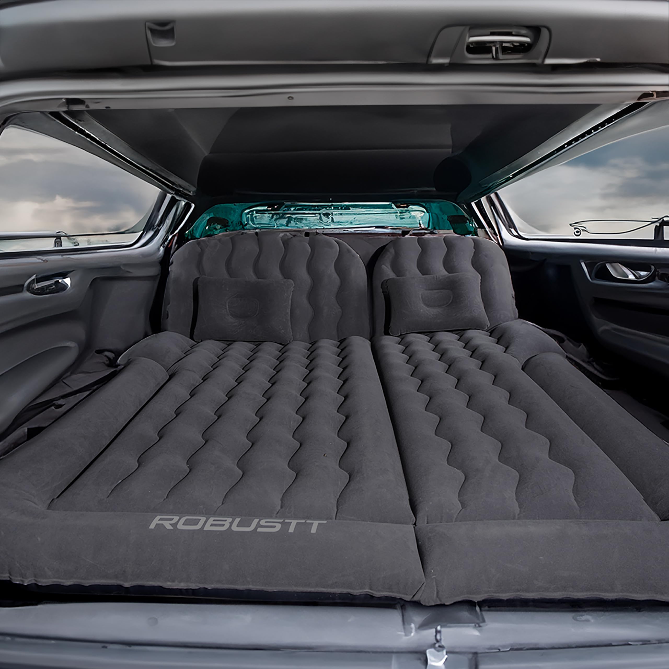 Robustt SUV Car Inflatable Bed - Black (Pack of 1) | 2 Air Pillow & Air ...