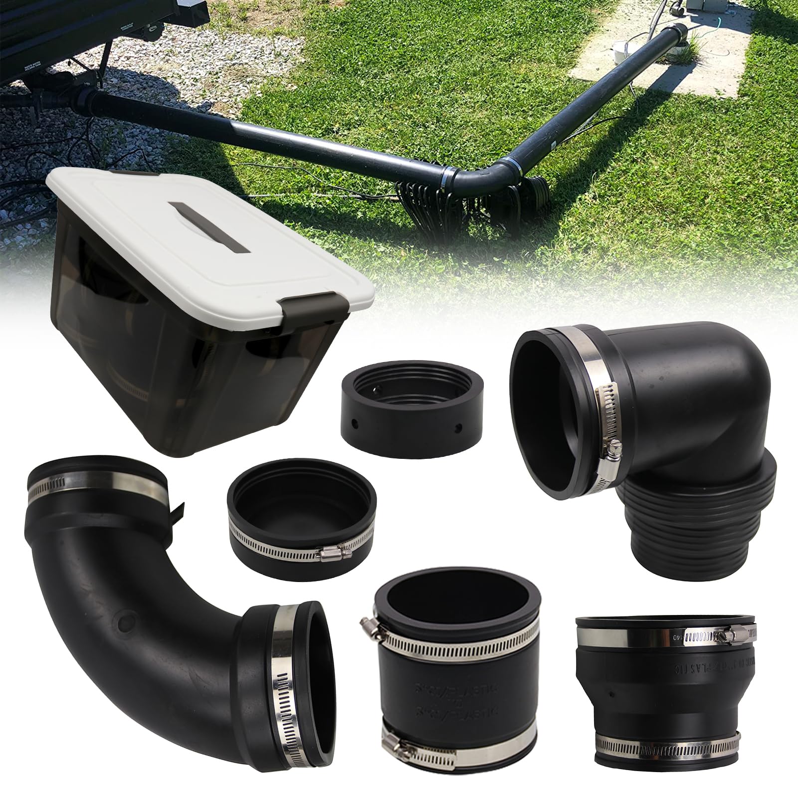 Amazon.com: Sporacingrts RV and Camper Sewer Waste Plumbing Connection ...