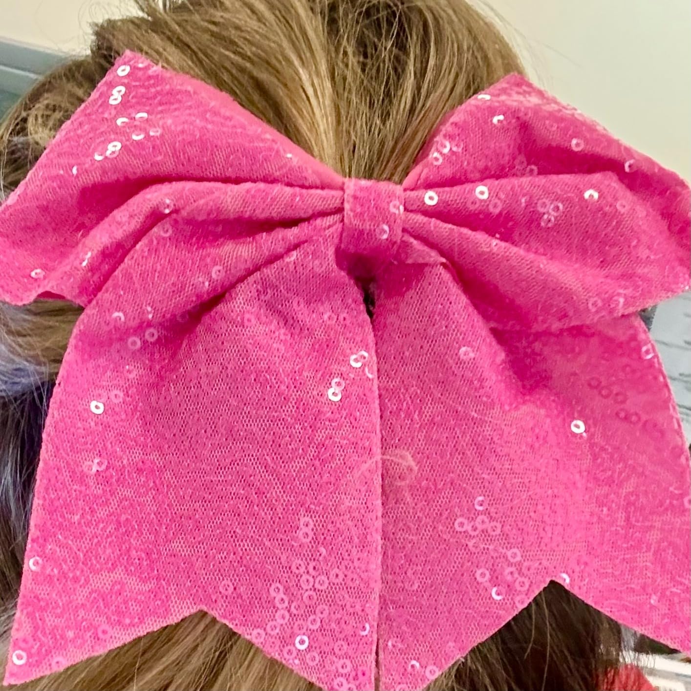 Amazon.com : 1 Pcs 8" Large Sequin Cheer Bows Clips, Cheerleading ...