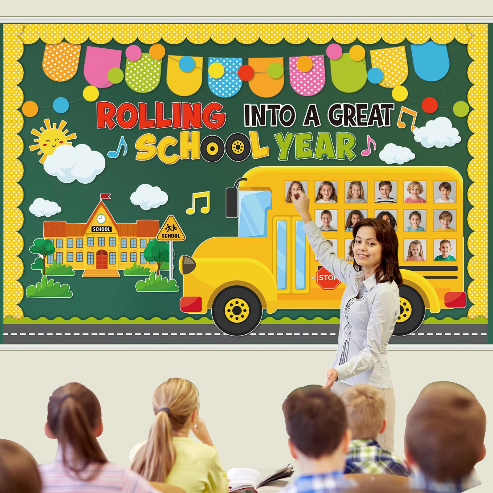 Snapklik.com : 89 Pcs Back To School Bulletin Board Set Yellow Bulletin ...