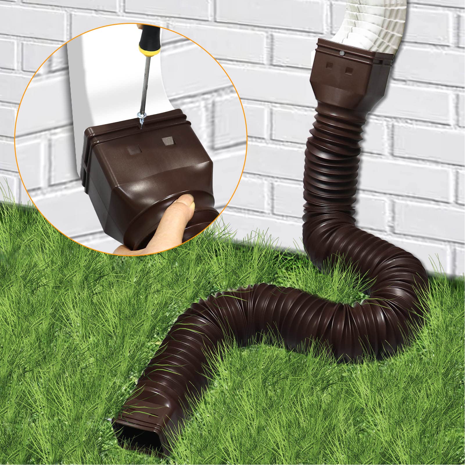 Gutter Downspout Extensions Rainwater Drainage Pipe Connector Down ...