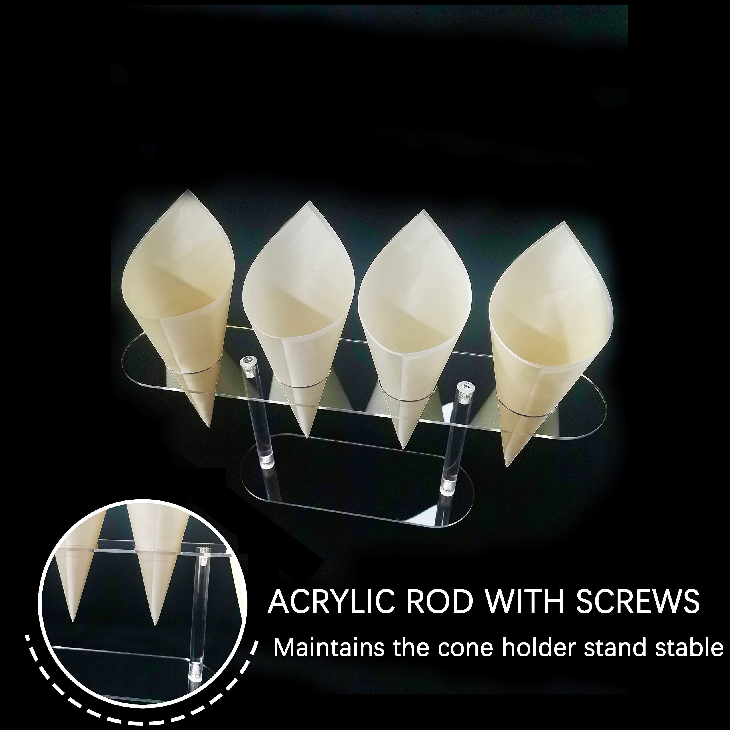 Snapklik.com : BLBYHO 1 Pack Large Holes Acrylic Ice Cream Cone Holder
