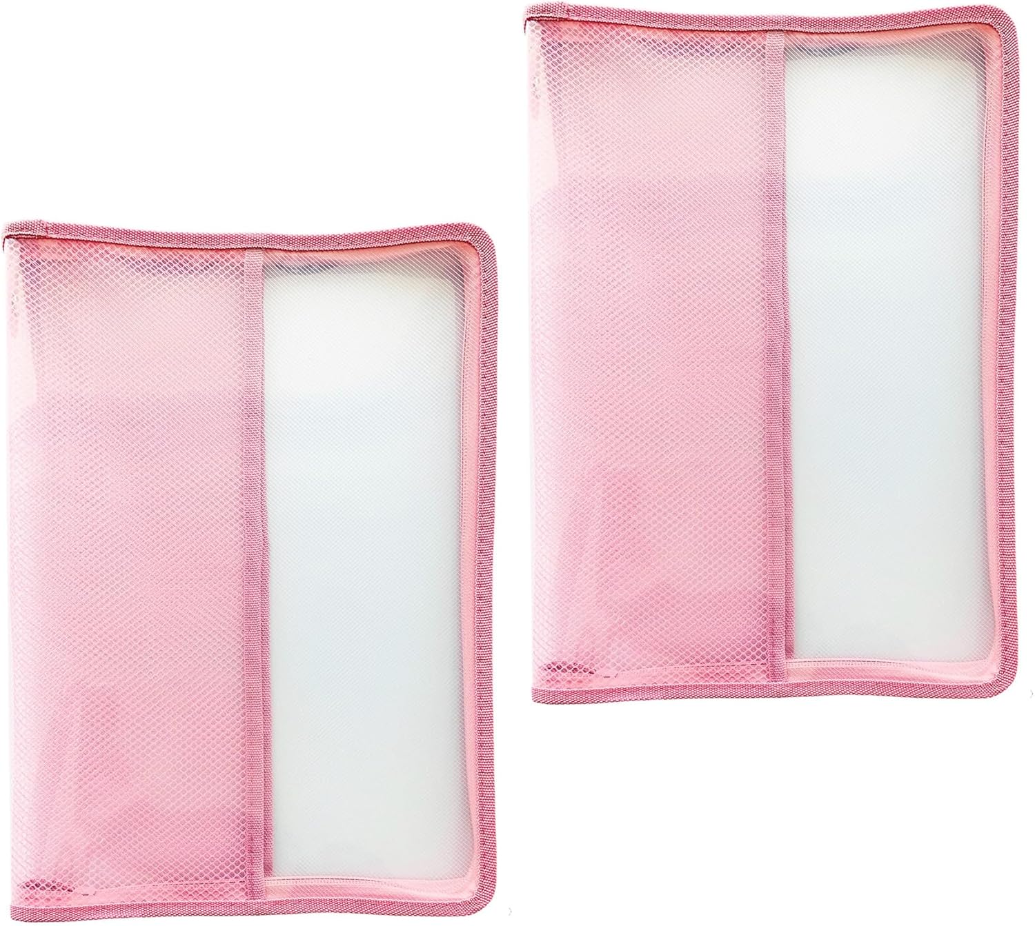 Amazon | B4 ジップファスナー付 クリアファイルケースくすみカラーふんわり ローズピンク 内ポケットメッシュ収納付き 法人向け【 まとめ買い × 2個 】｜書類収納 請求書 領収書 ...