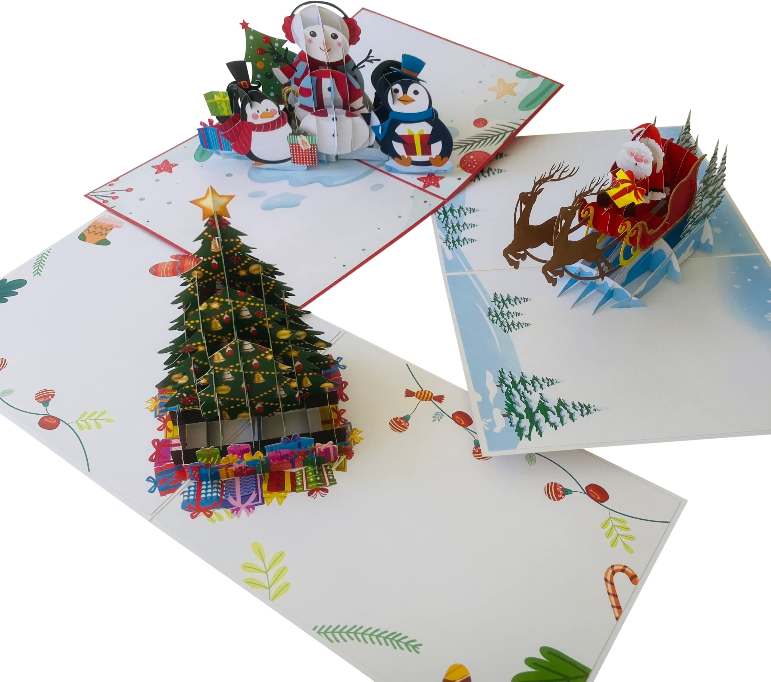 Pop Up Christmas Cards Set 3 Pack by DEVINE Cards | Xmas 3D Season ...