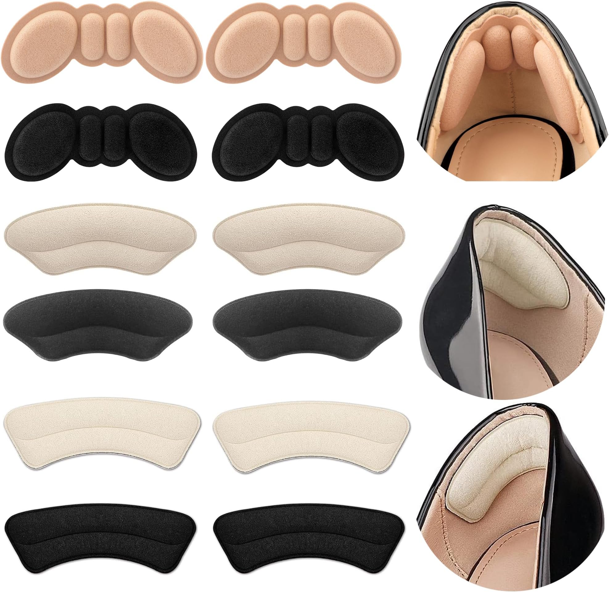 Amazon.com: Riootlnm Heel Pads for Shoes Too Big, Shoe Inserts for ...