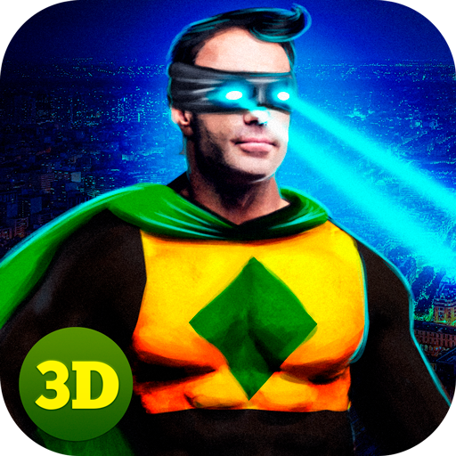 Flying Eye Laser Superhero: Night City Crime Fighting Alien Legend ...