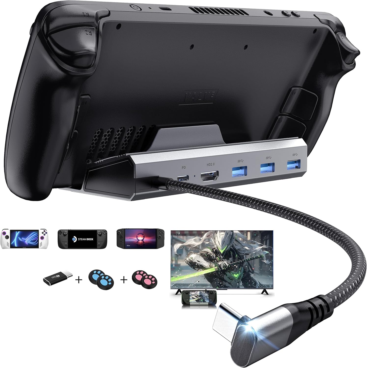 Amazon.com: Docking Station for Steam Deck ROG Ally, 5 in 1 Stream Deck ...