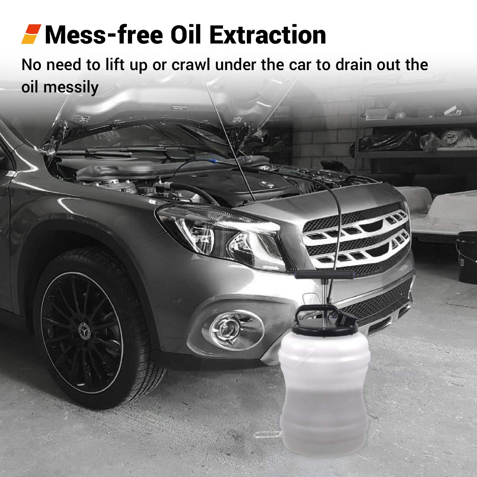 EWK 10.5L Manual Oil Extractor Pump Vacuum Oil Changer for Automobile Fluids Evacuation