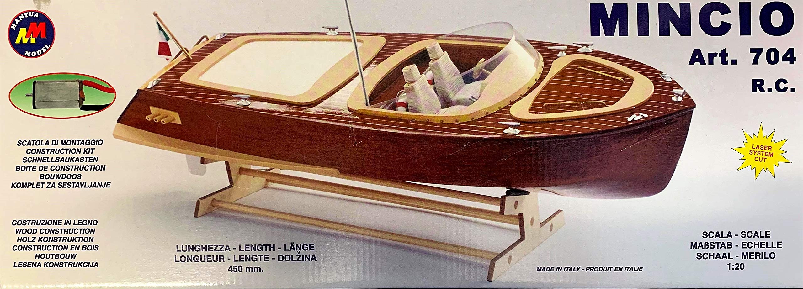Buy Mantua Model RC Boat Kit Mincio - Scale 1:20 - Plank on Frame ...