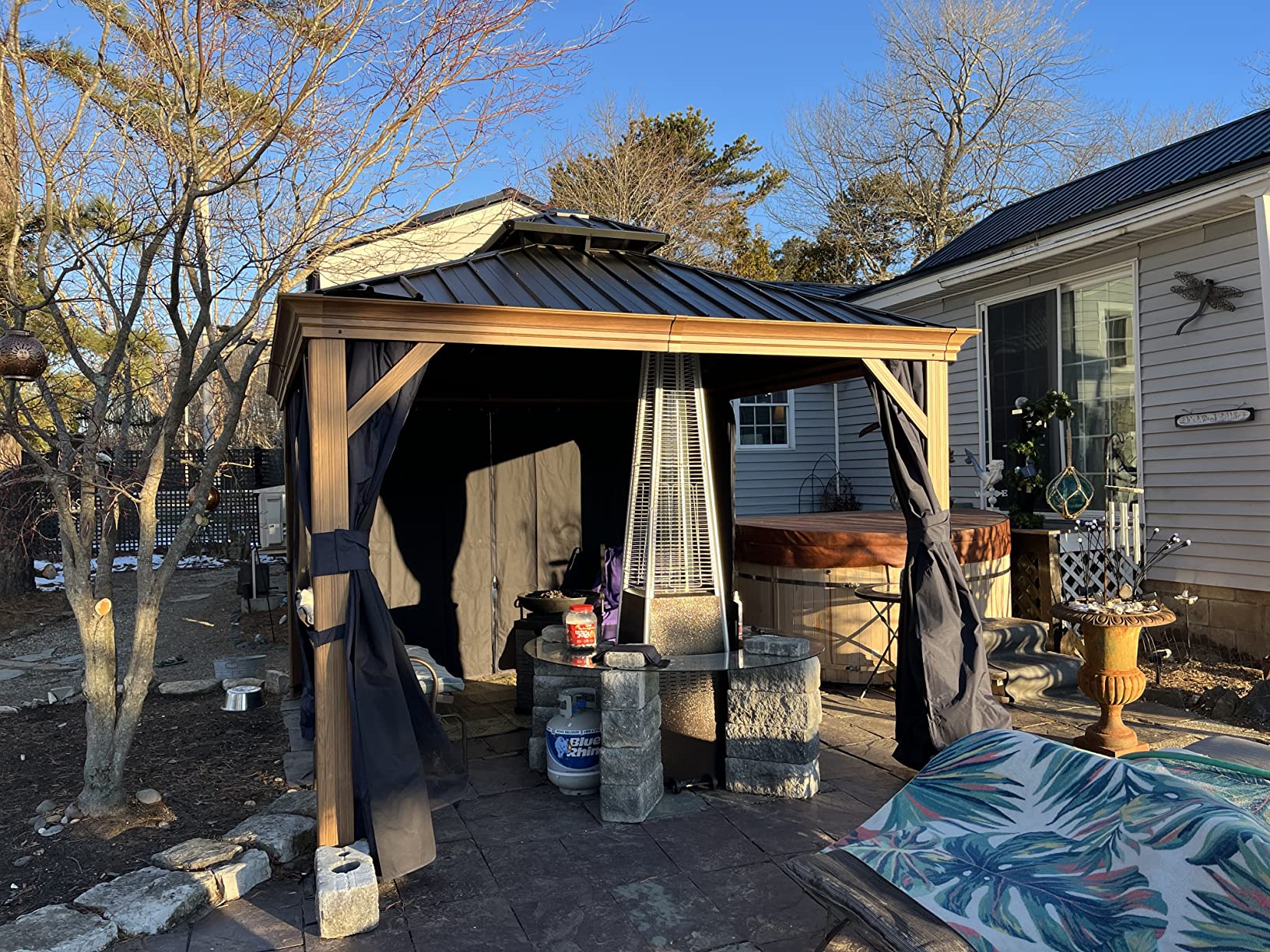 $147/mo - Finance PURPLE LEAF 12‘ X 14’ Patio Hardtop Gazebo Double ...