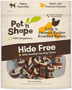 Amazon.com : Pet 'n Shape Hide Free Knot Bones with Peanut Butter, 20 Count 9.5 oz - Rawhide ...