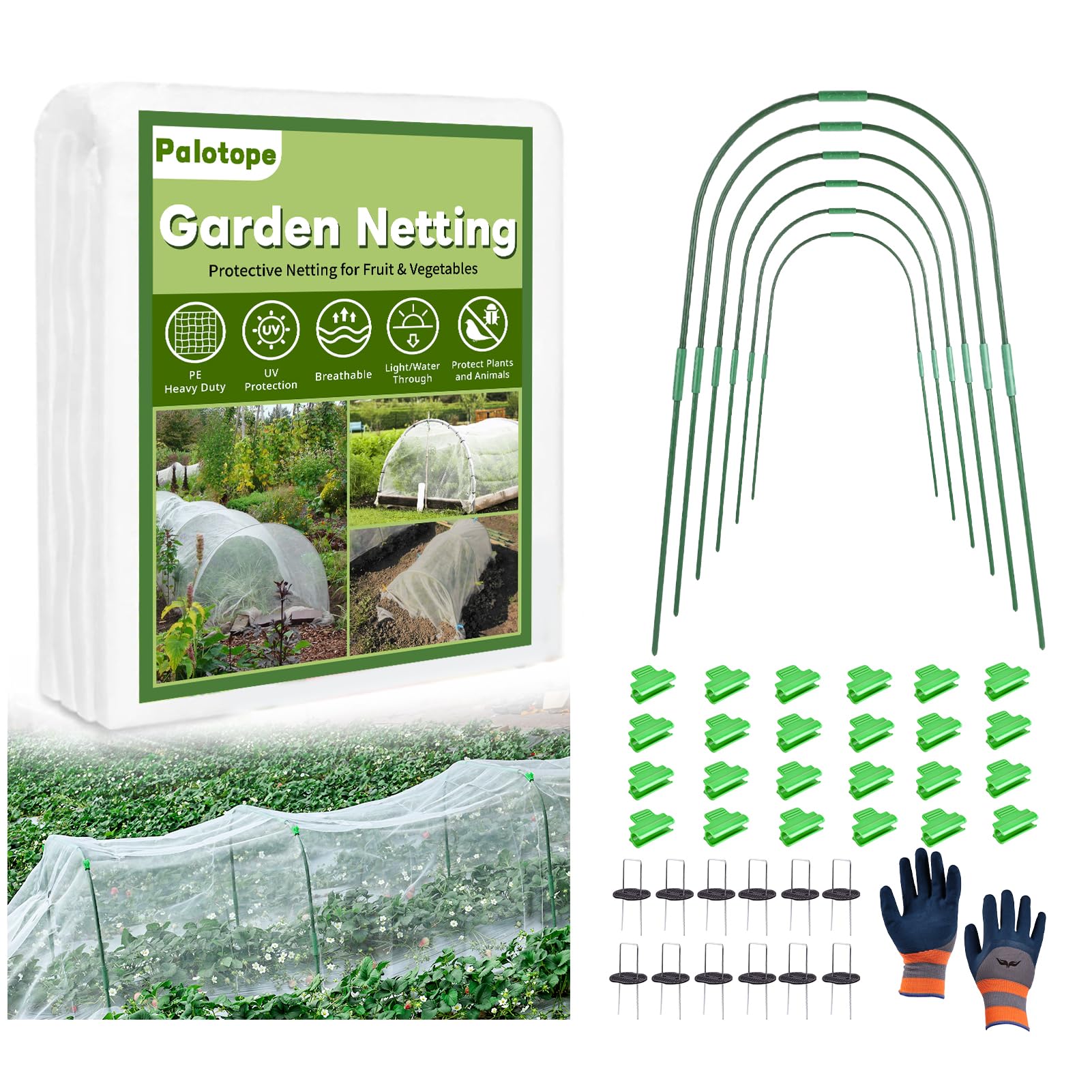 Snapklik.com : Garden Netting Kits, 10x33 Ft Ultra Fine Mesh Netting