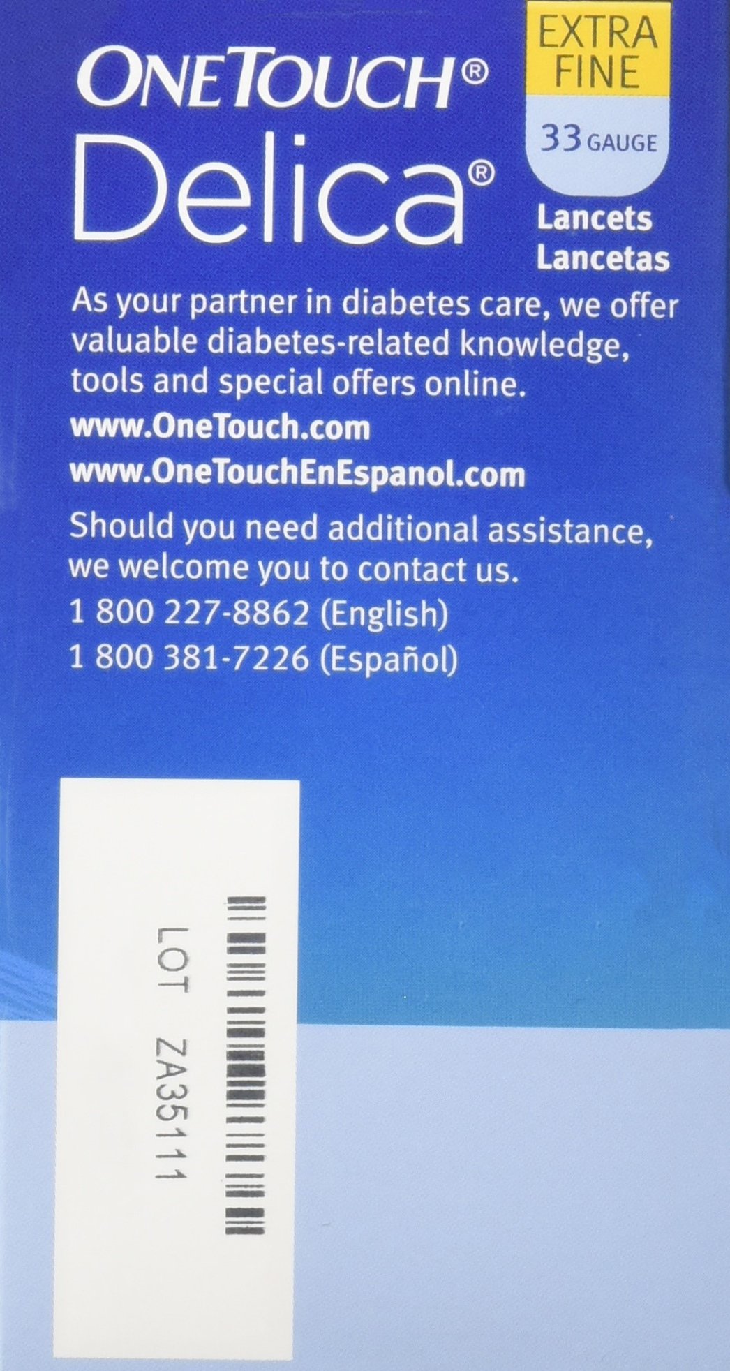 Onetouch Delica Lancets-Gauge 33 Ga - Box Of 100 at George Barber blog