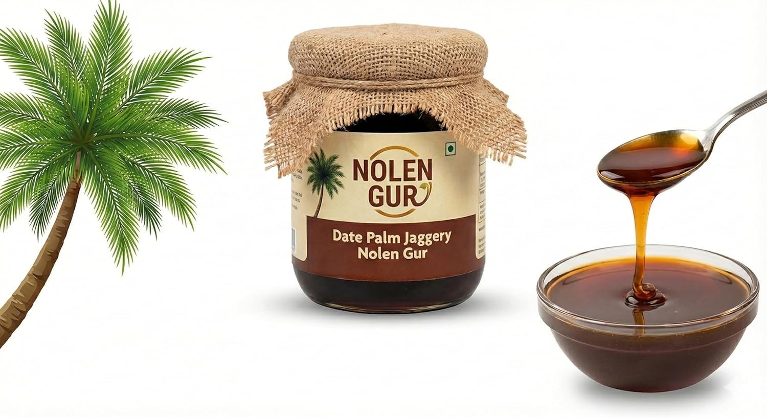 Liquid Nolen Gur (Date Palm Jaggery)800g Jar- Authentic Bengali Winter ...