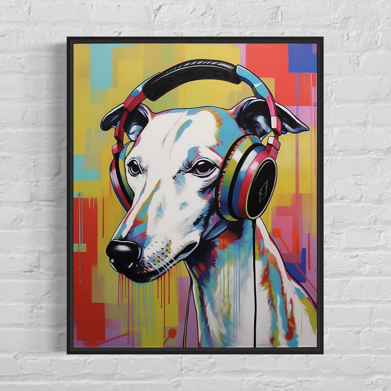 Amazon.com: Whippet Art Print Poster, Wall art Painting Decor, Dog Pop ...